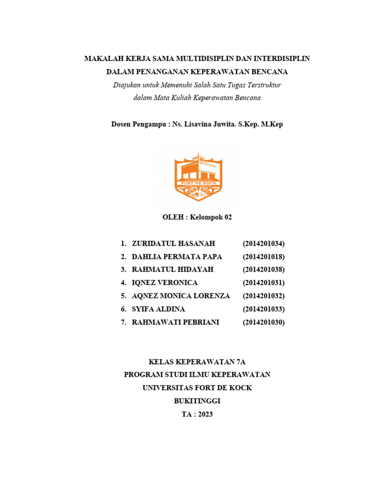 Makalah Kel 2 Kep Bencana | PDF