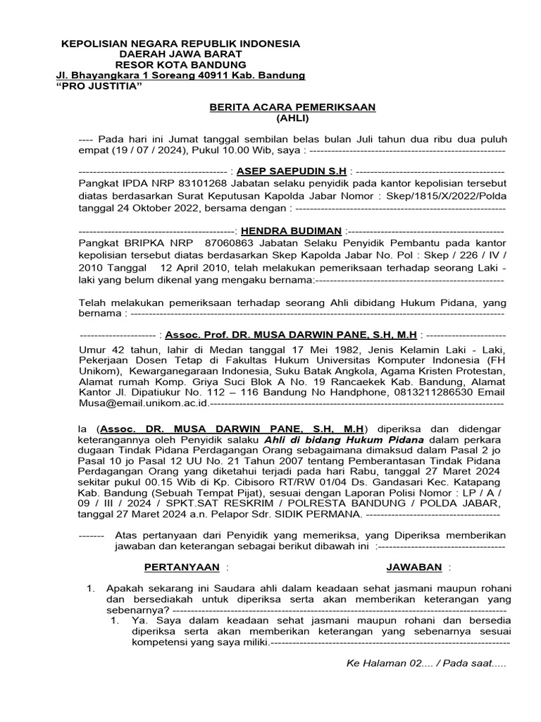 Bap Ahli Pidana | PDF | Ilmu Sosial