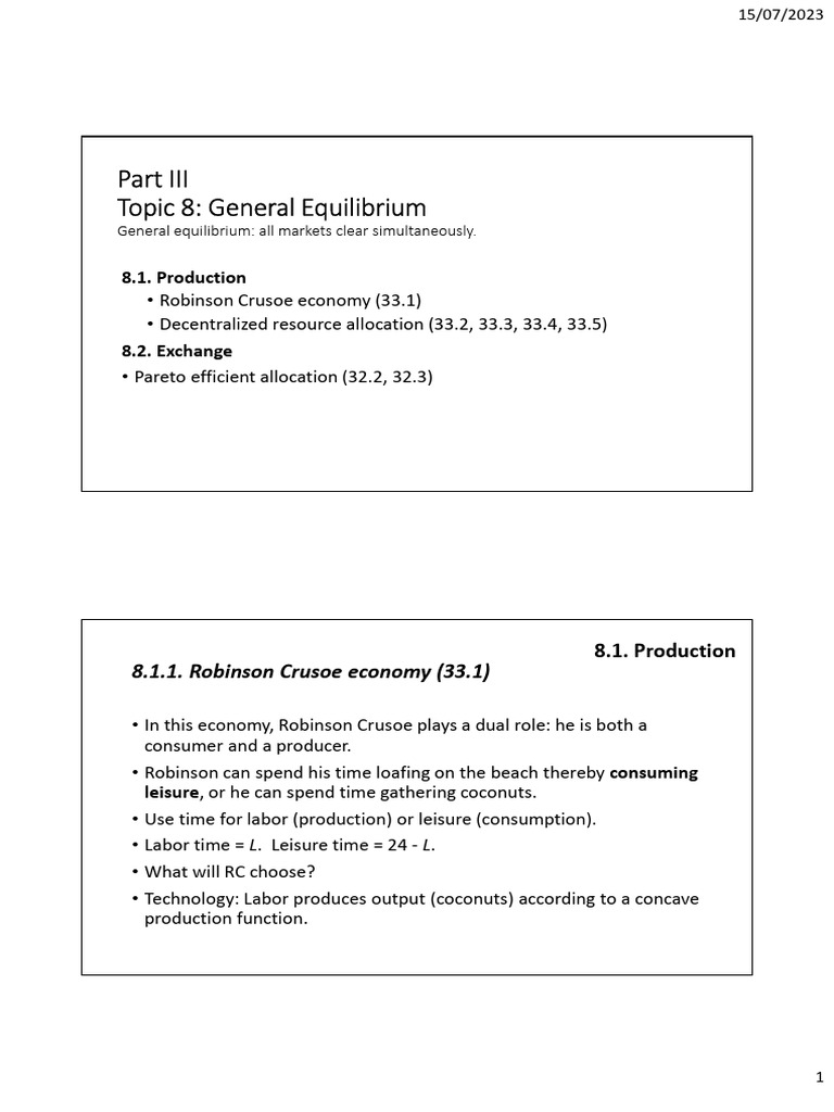 Topic 8 | PDF | Labour Economics | Economic Theories
