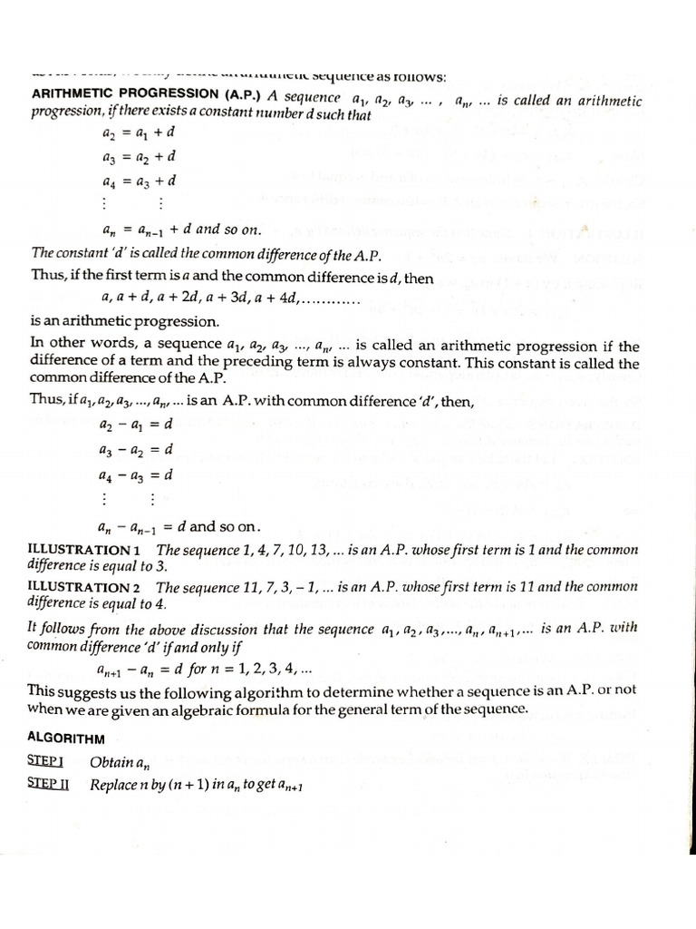 Arithmetic Progressions - Class-X - R.d.sharma | PDF