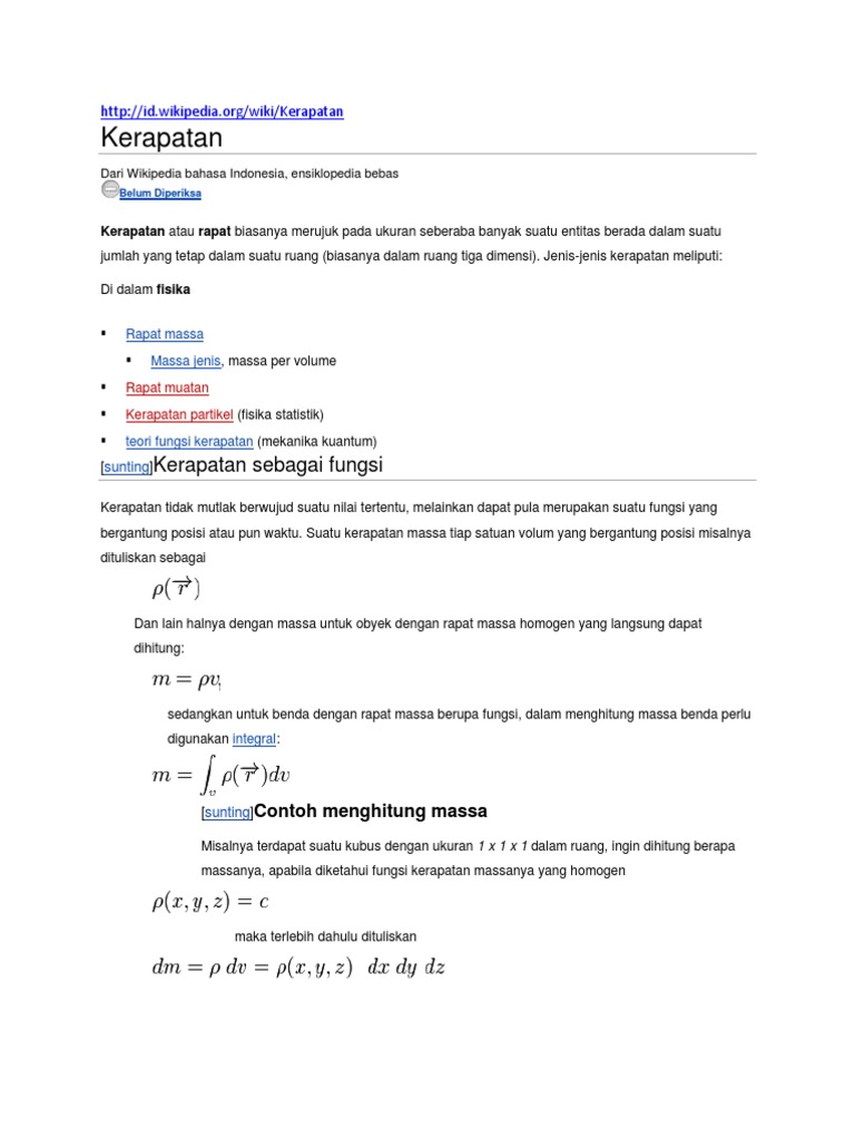 Kerapatan dan Bobot Jenis Zat | PDF