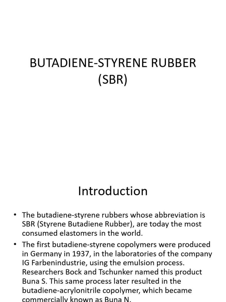 Structure and Types of SBR Rubber | PDF | Polymers | Polymerization