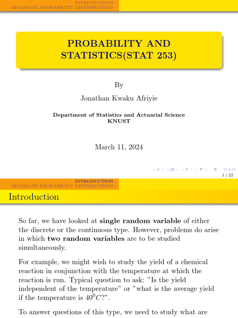 Bivariate Probability Distributions Explained | PDF | Probability Distribution | Statistics
