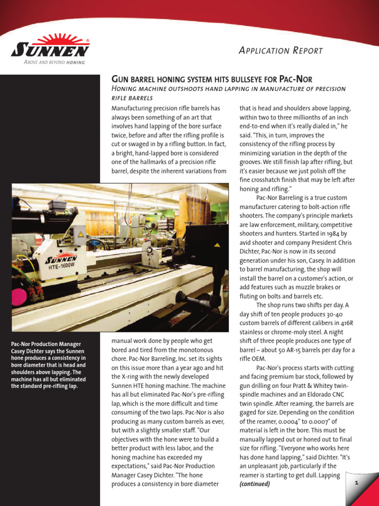 Gun Barrel Honing System Pac Nor | PDF | Gun Barrel | Rifle