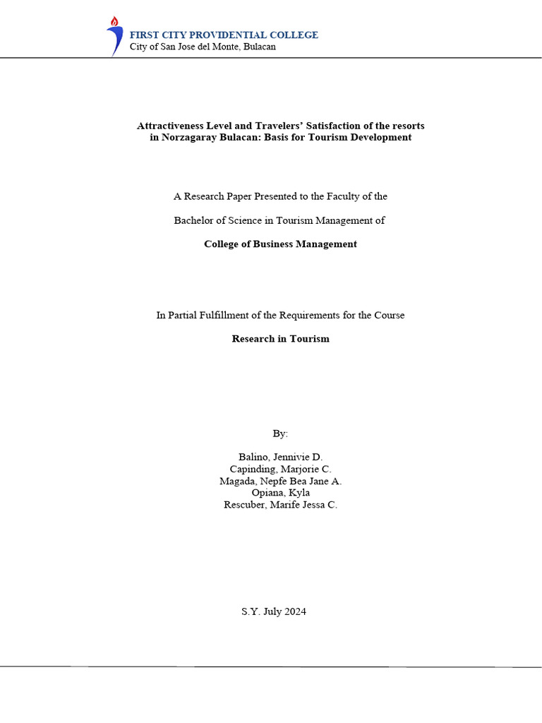 Research Revised | PDF | Tourism | Survey Methodology