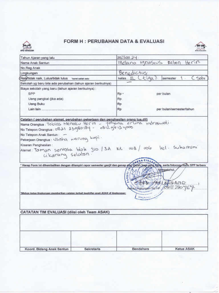 Perubahan Data Dan Evaluasi | PDF