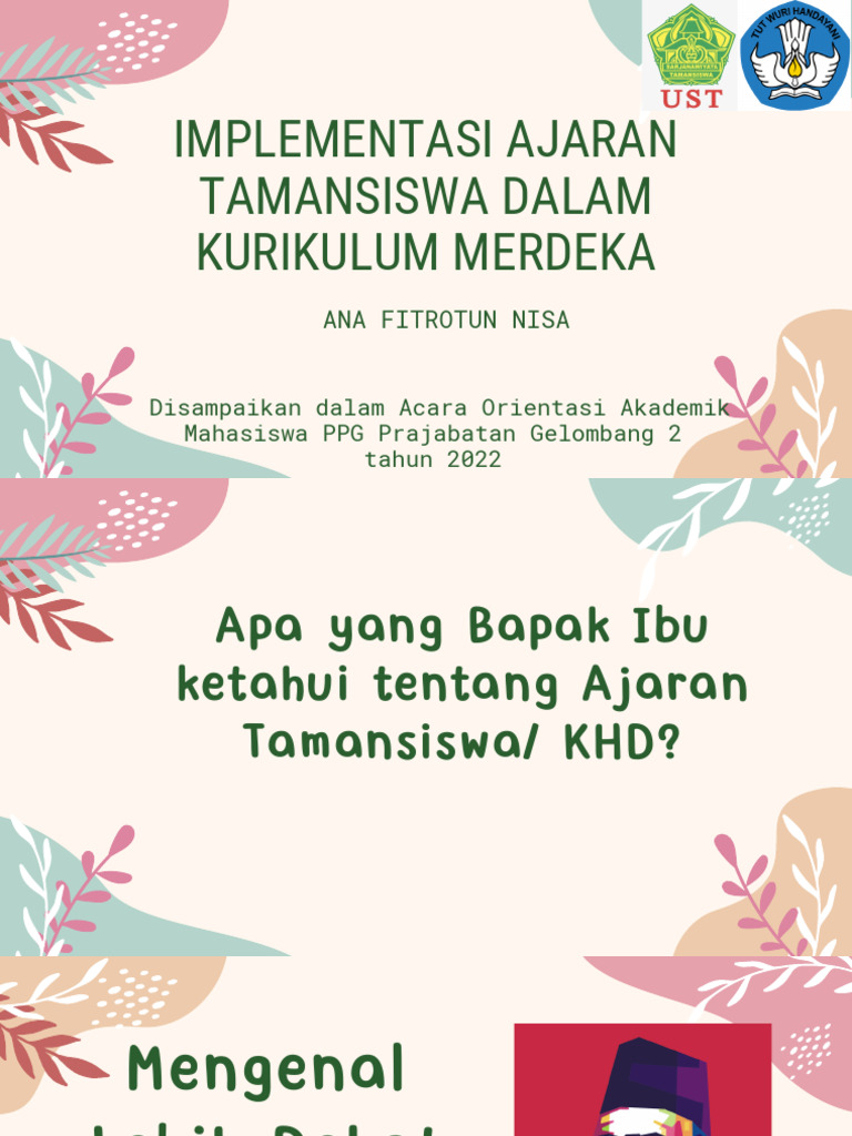 Implementasi Ajaran Tamansiswa Dalam Kurikulum Merdeka | PDF