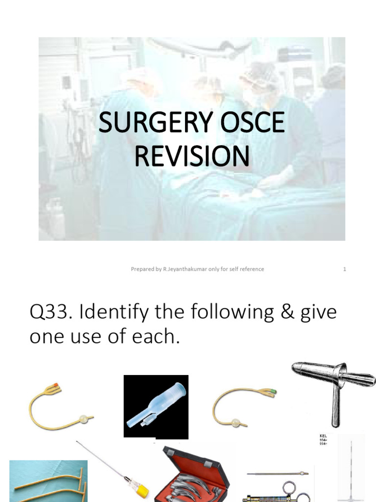 Surgery OSCE Questions | PDF | Surgery | Blood Transfusion