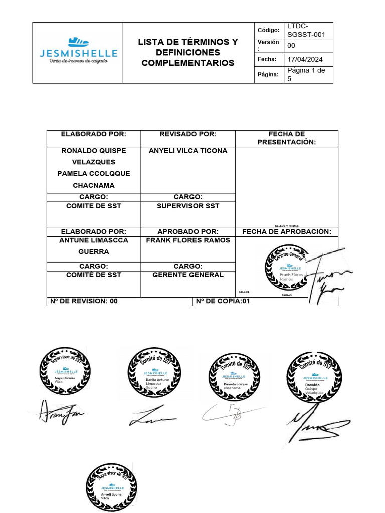 Lista de Términos y Definiciones Complementarios | PDF | Sistema de manejo de calidad | Business