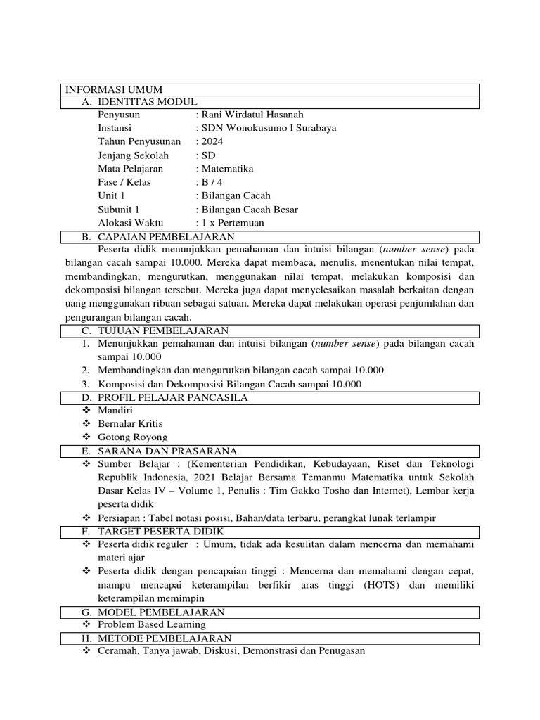 Modul Ajar Tarl | PDF