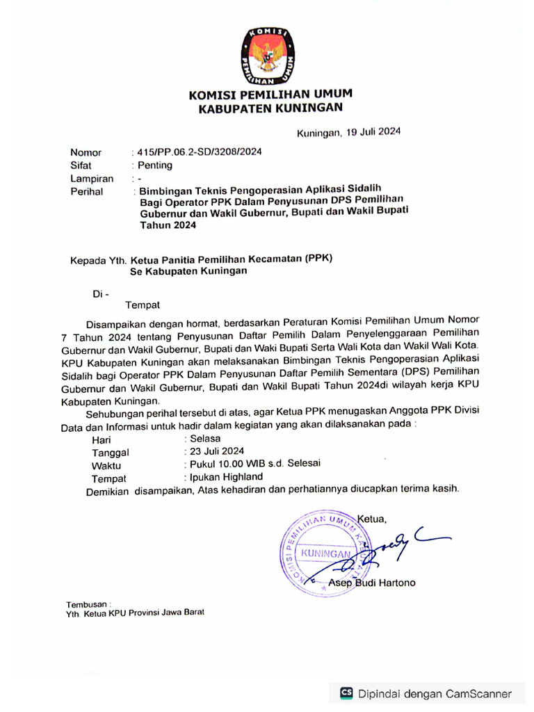 Surat Undangan Bimtek PPK | PDF