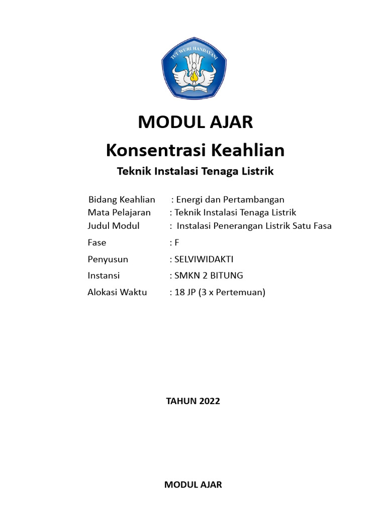 Modul Ajar Teknik Instalasi Tenaga Listrik - Instalasi Penerangan ...