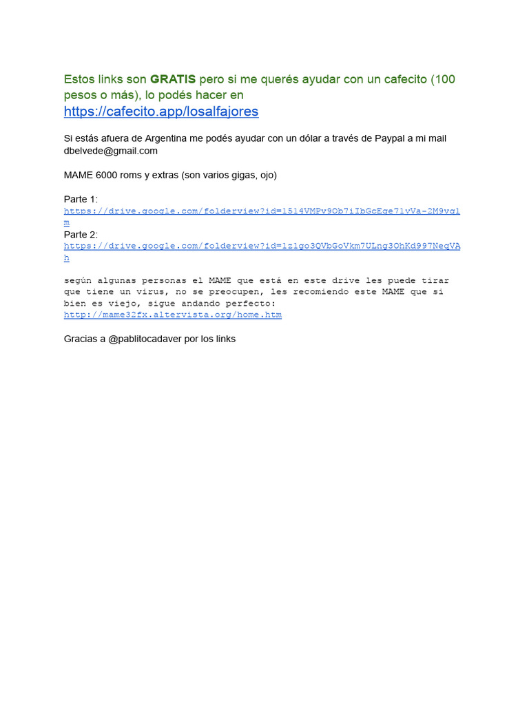 MAME 6000 Roms y Extras Gratis | PDF
