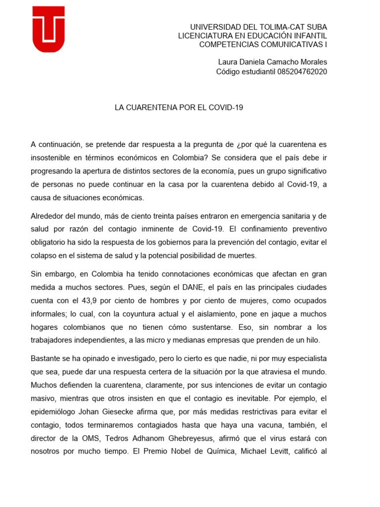 Cuarentena Por El Covid-19. Un Cuento Extraordinario | PDF | Desempleo ...