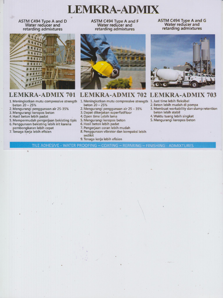 Brosur Lemkra Adhimix 701, 702, 703. 2 | PDF