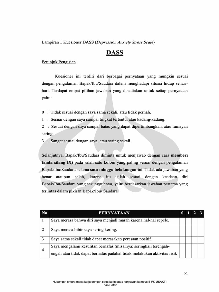 Kuisioner DASS | PDF