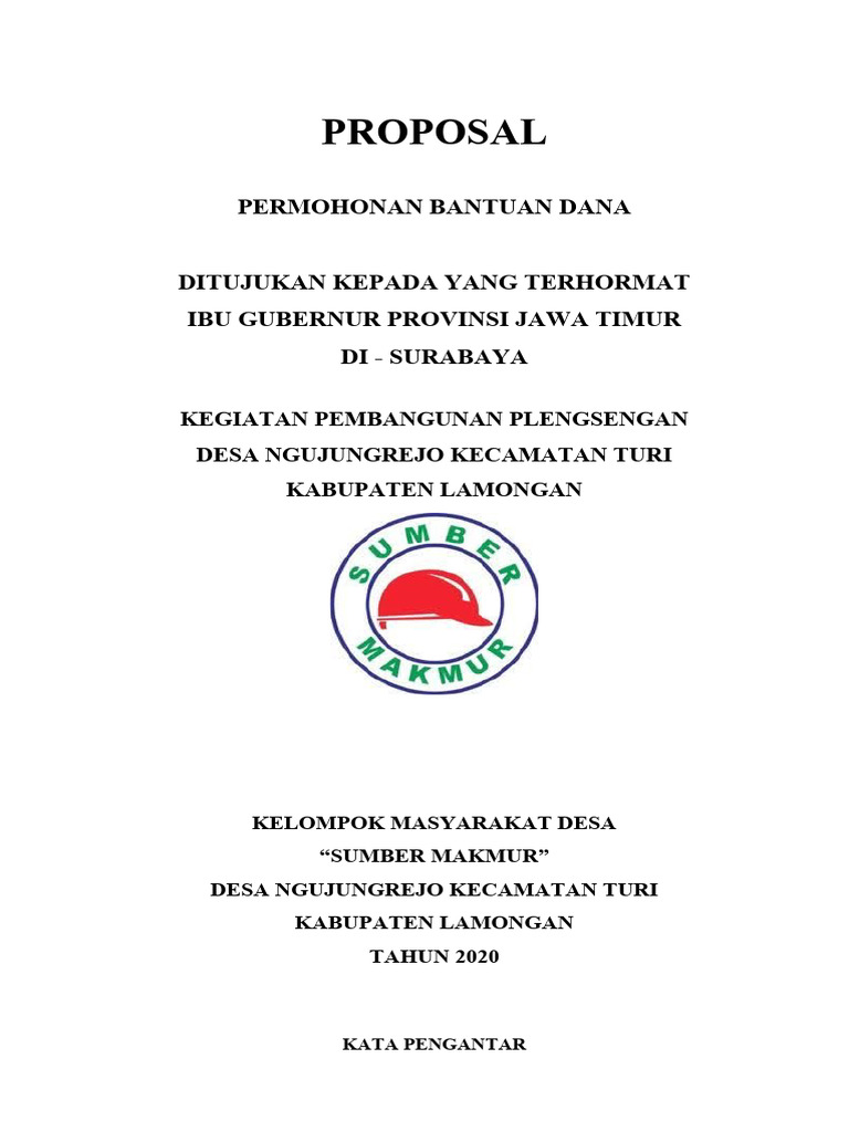 Proposal Plengsengan Pokmas Sumber Makmur Ngujungrejo (Provinsi 2020) Fix | PDF | Ilmu Sosial ...
