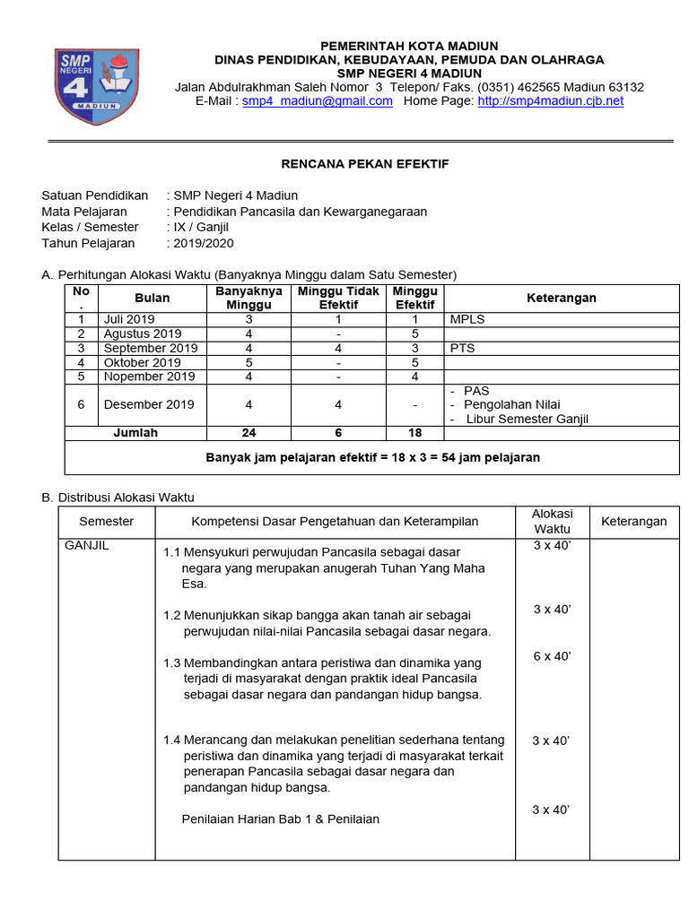 RPE Ganjil 19-20 | PDF