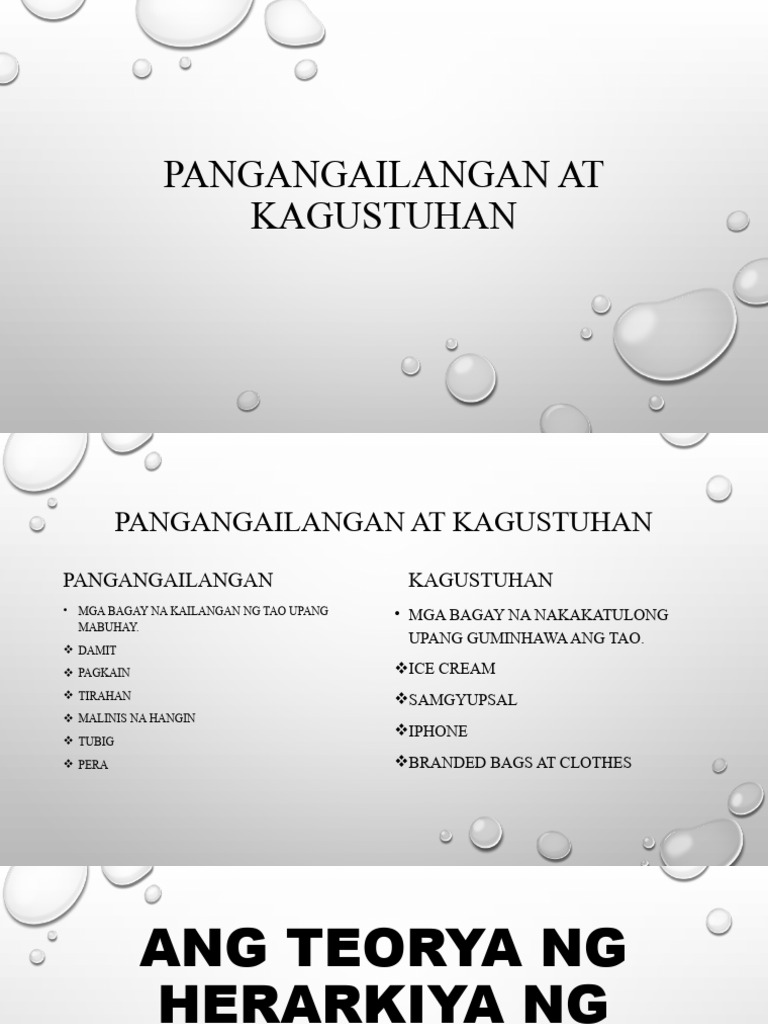 Pangangailangan at Kagustuhan | PDF