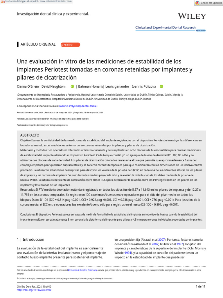 Clinical Exp Dental Res - 2024 - O'Brien - An in Vitro Evaluation of ...