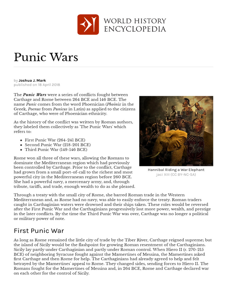 Overview of the Punic Wars | PDF | Hannibal | Punic Wars