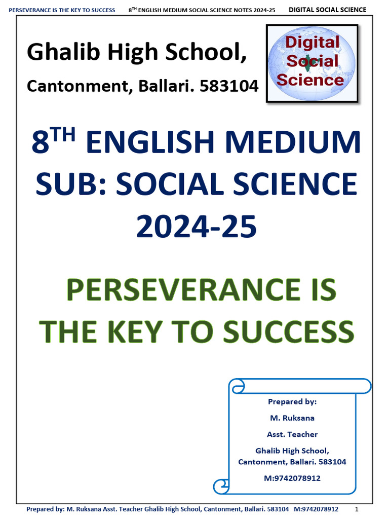 8th English Medium Social Science Notes. 2024-25 | PDF | Citizenship ...
