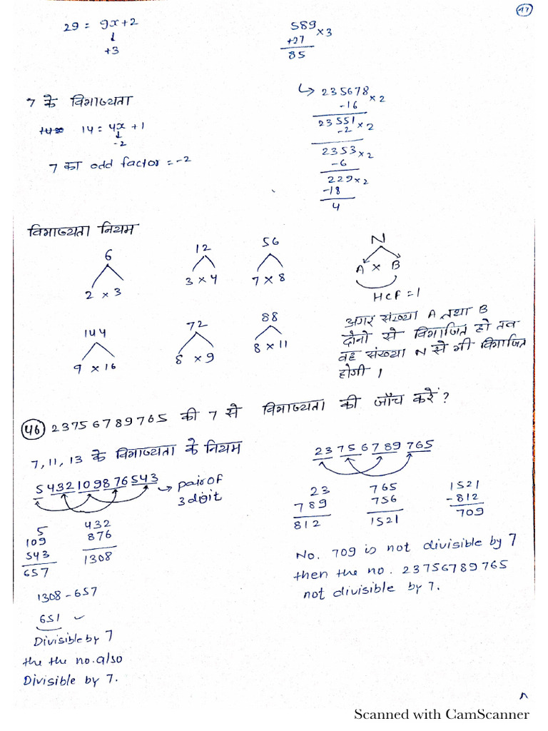 CLASS - 16 (Class Notes Hindi) Number System | PDF