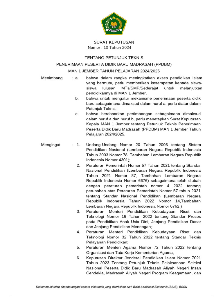 SK Juknis PPDB | PDF