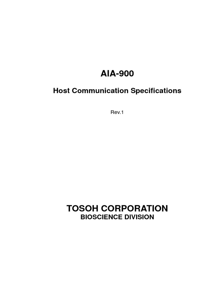 AIA 900HostCommunicationSpecificationsRev1 | PDF | Ascii ...
