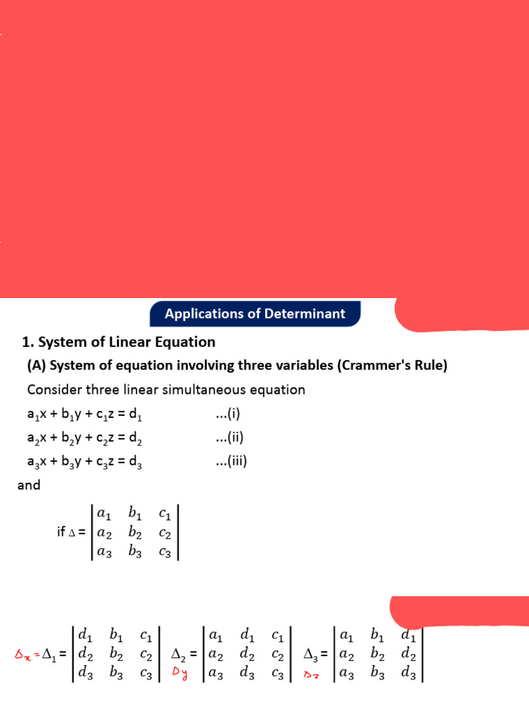 Determinant L5 Pdf Equations System Of Linear Equations