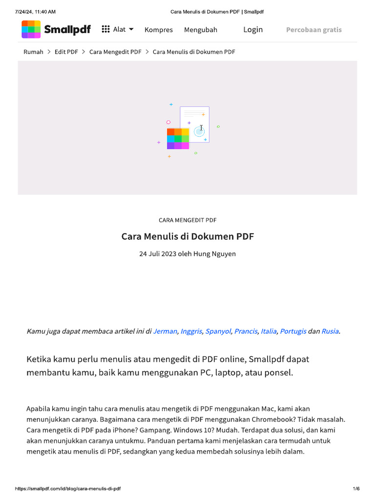 Cara Menulis Di Dokumen PDF - Smallpdf | PDF