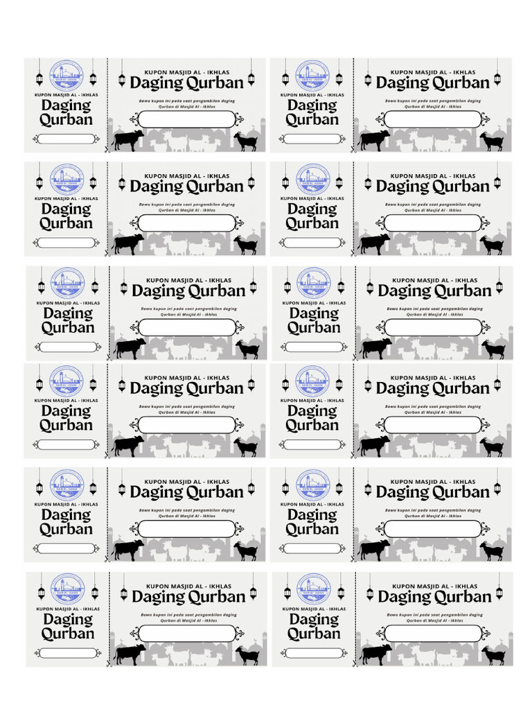 Kupon Qurban 2024 | PDF