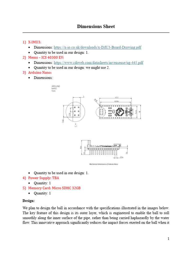 Dimensions Sheet | PDF | Science & Mathematics
