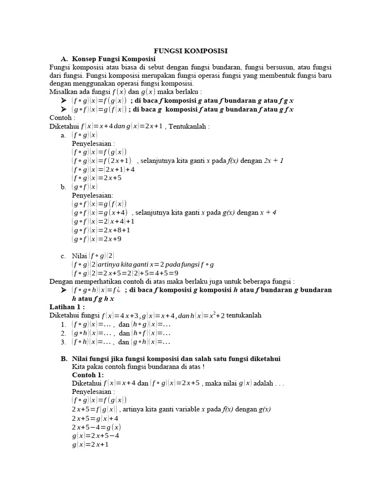 Nilai Fungsi Komposisi dan Invers | PDF