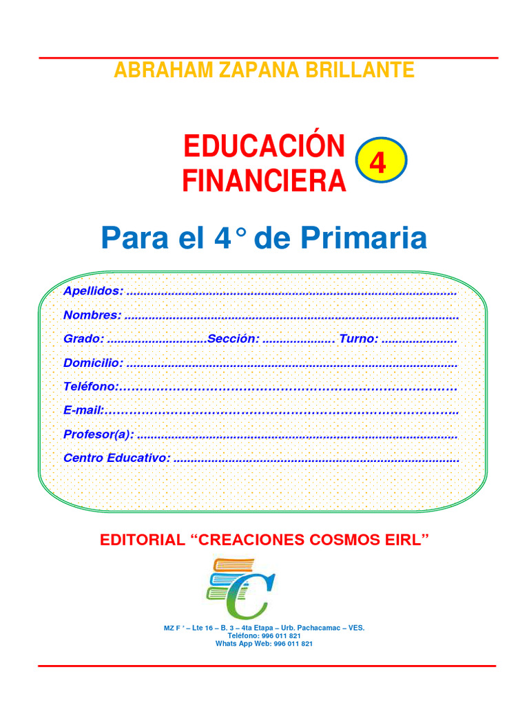 EDUCACION FINANCIERA 4° PRIM 2024 | PDF | Euro | Dólar de los Estados ...
