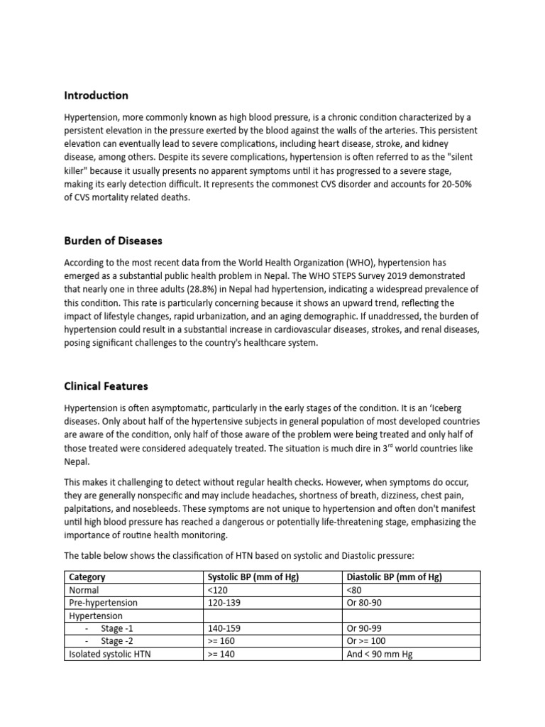 Hypertension Report | PDF | Hypertension | Blood Pressure