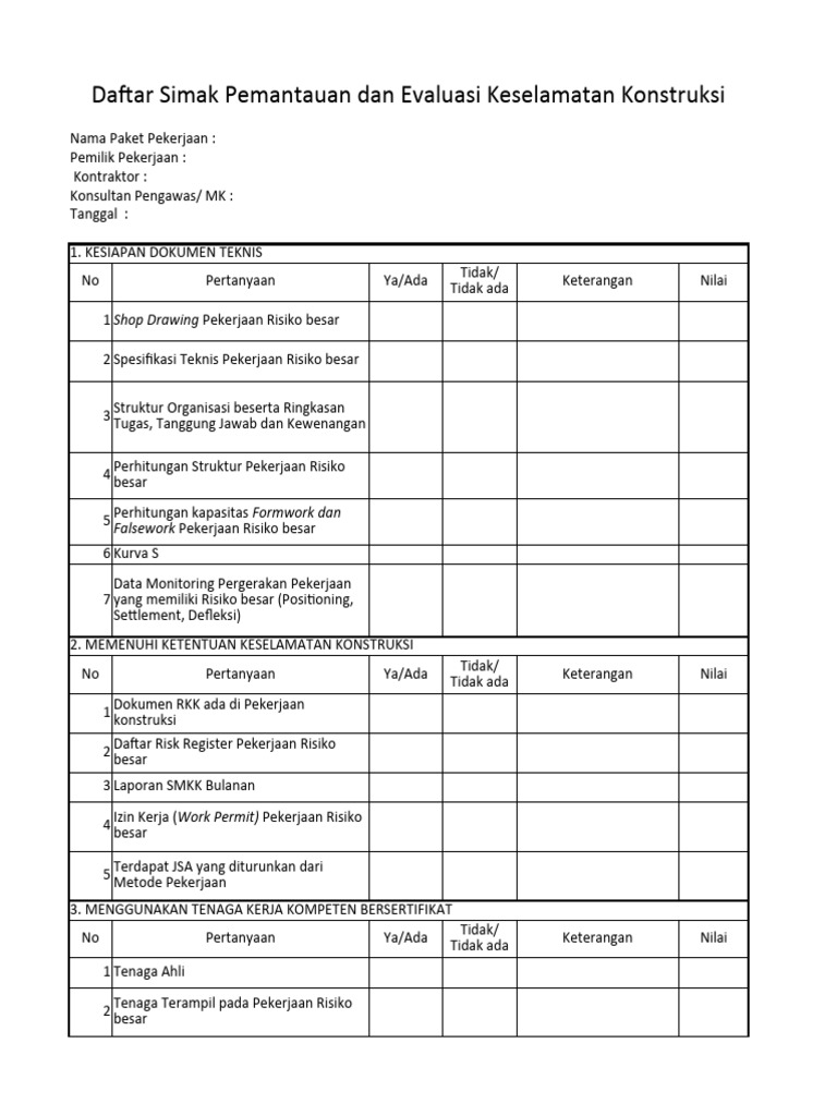 Ceklist Audit k3 | PDF
