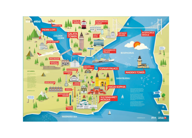 Istanbul Tourist Attractions Map PDF | PDF