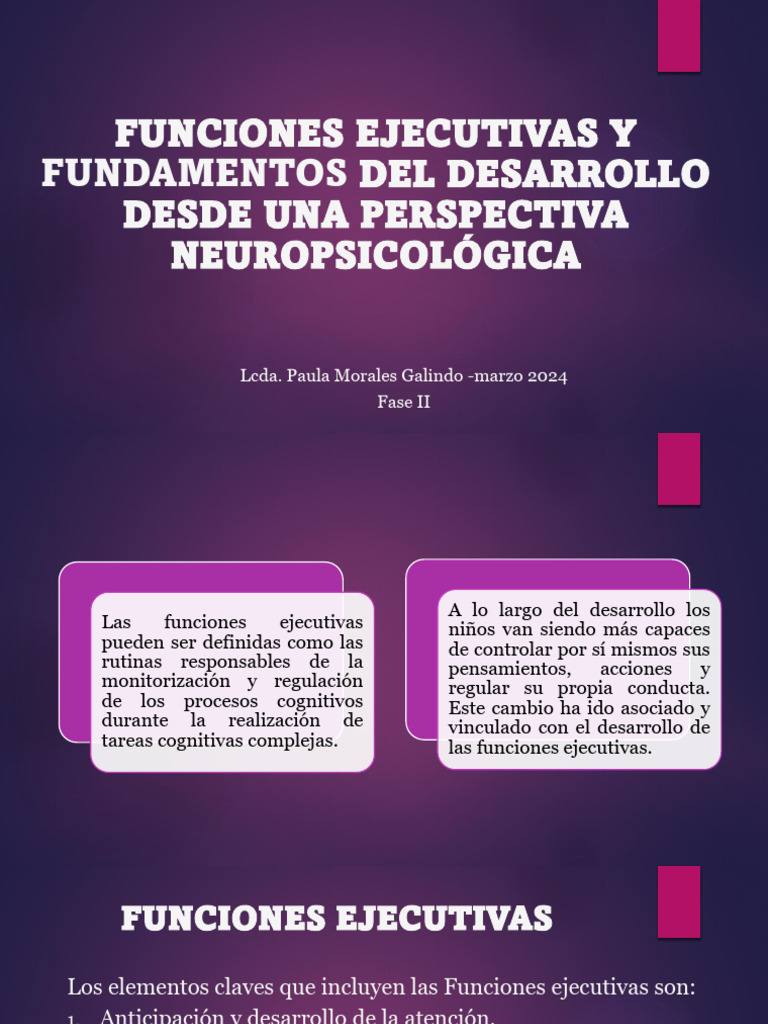 Clase 1 F2 Funciones Ejecutivas y Fundamentos Del Desarrollo Desde Una Perspectiva ...