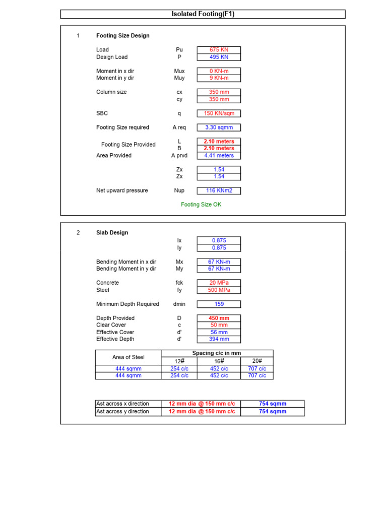Footing Size OK | PDF | Structural Engineering | Civil Engineering