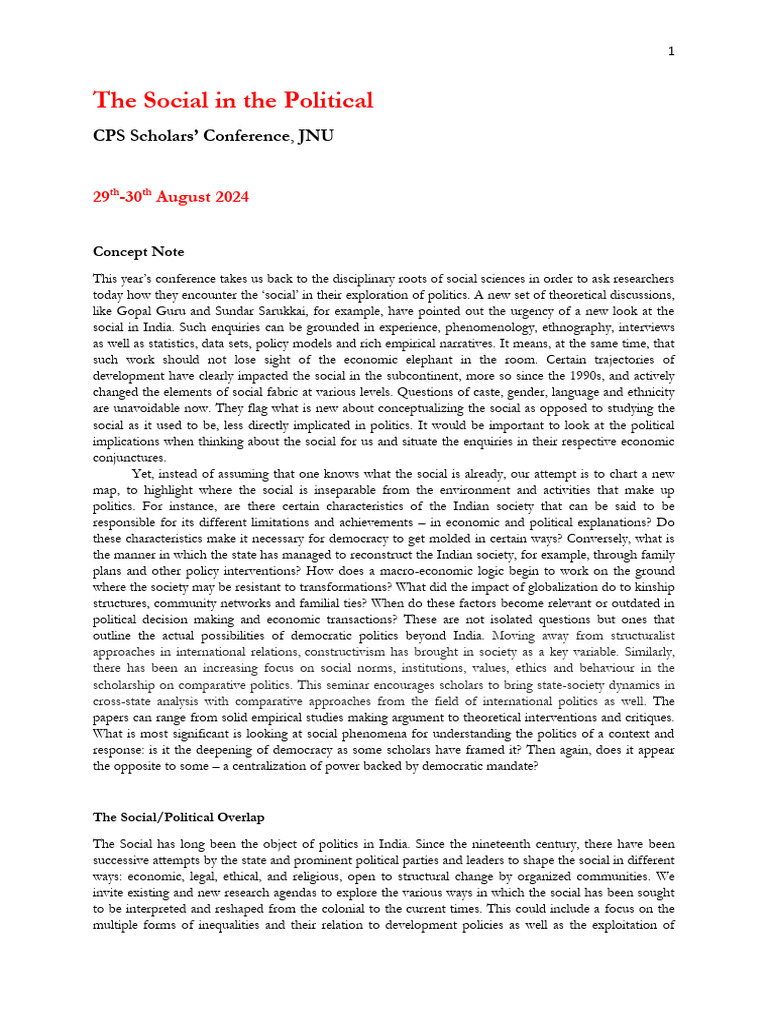 CPS Conference Note FINAL - 240716 - 211253 | PDF | Society | Narrative