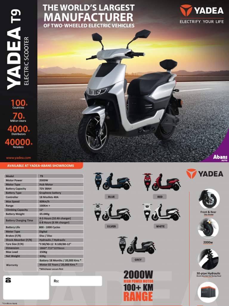 Yadea T9 Leaflet | PDF