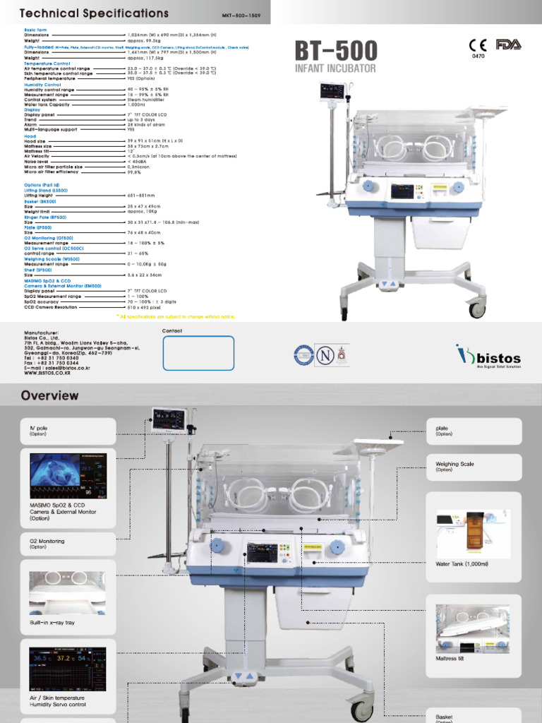 Bistos BT 500 Infant Incubator | PDF
