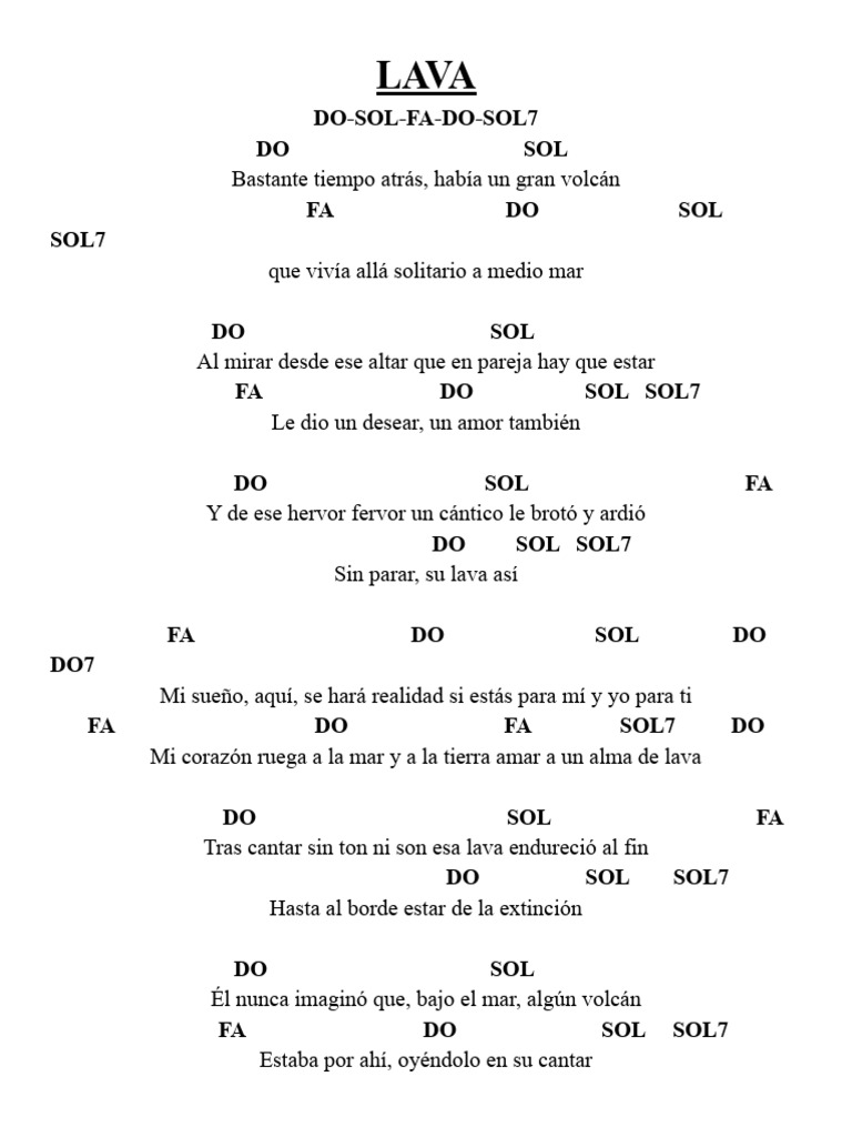I LAVA YOU - Letra y Acordes | PDF