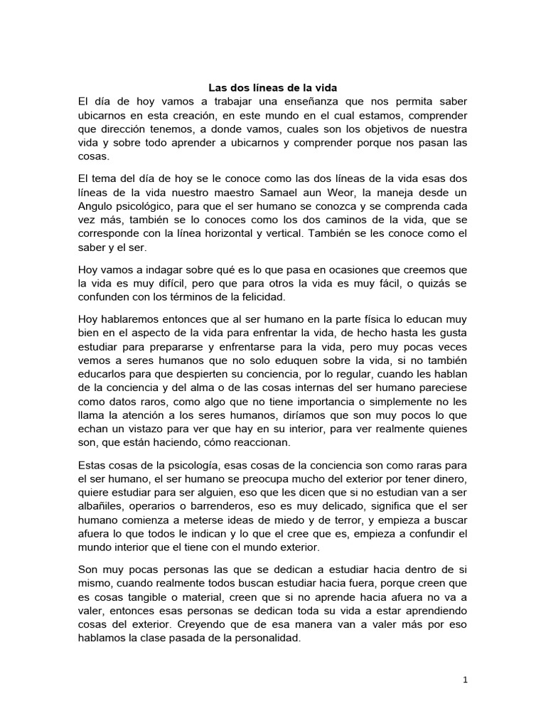 03 Las dos lineas de la vida | PDF | Felicidad | Humano
