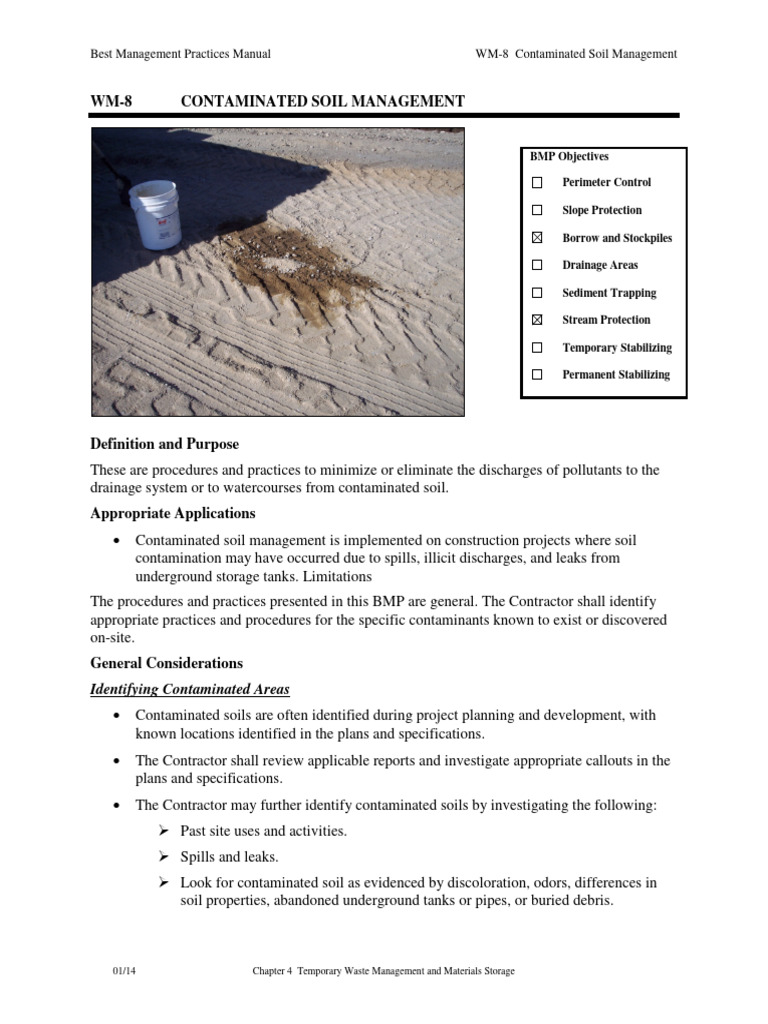 Contaminated Soil Management Practices | PDF | Dangerous Goods | Water ...