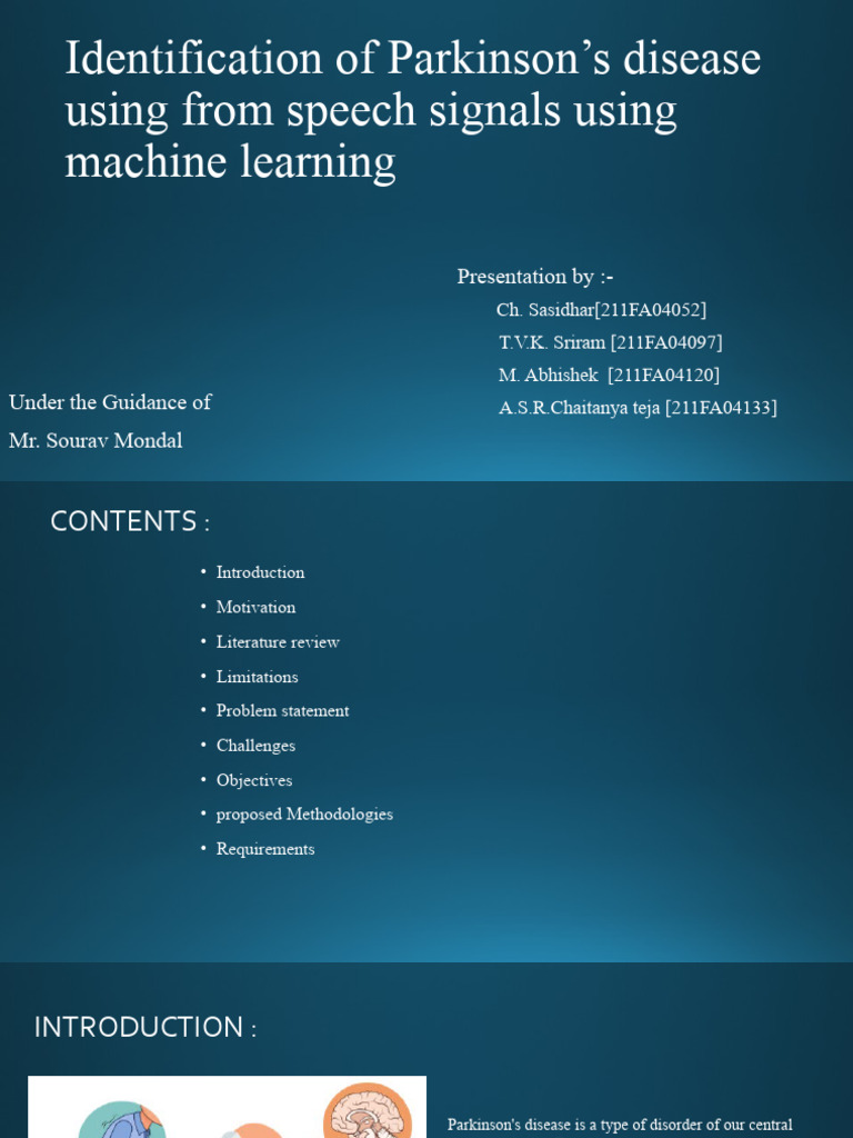 Idp Review-2 (1) (Autosaved) | PDF | Parkinson's Disease | Machine Learning