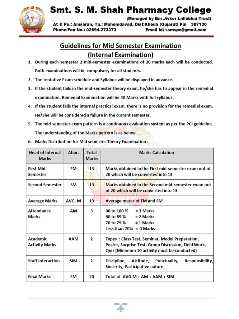 Internal Marks Guidelines | PDF | Schools | Educational Assessment And ...