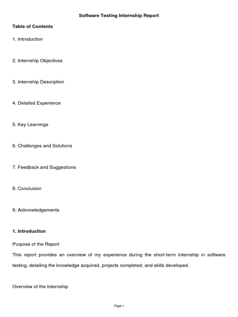 Software Testing Internship Report Pdf Software Testing Software