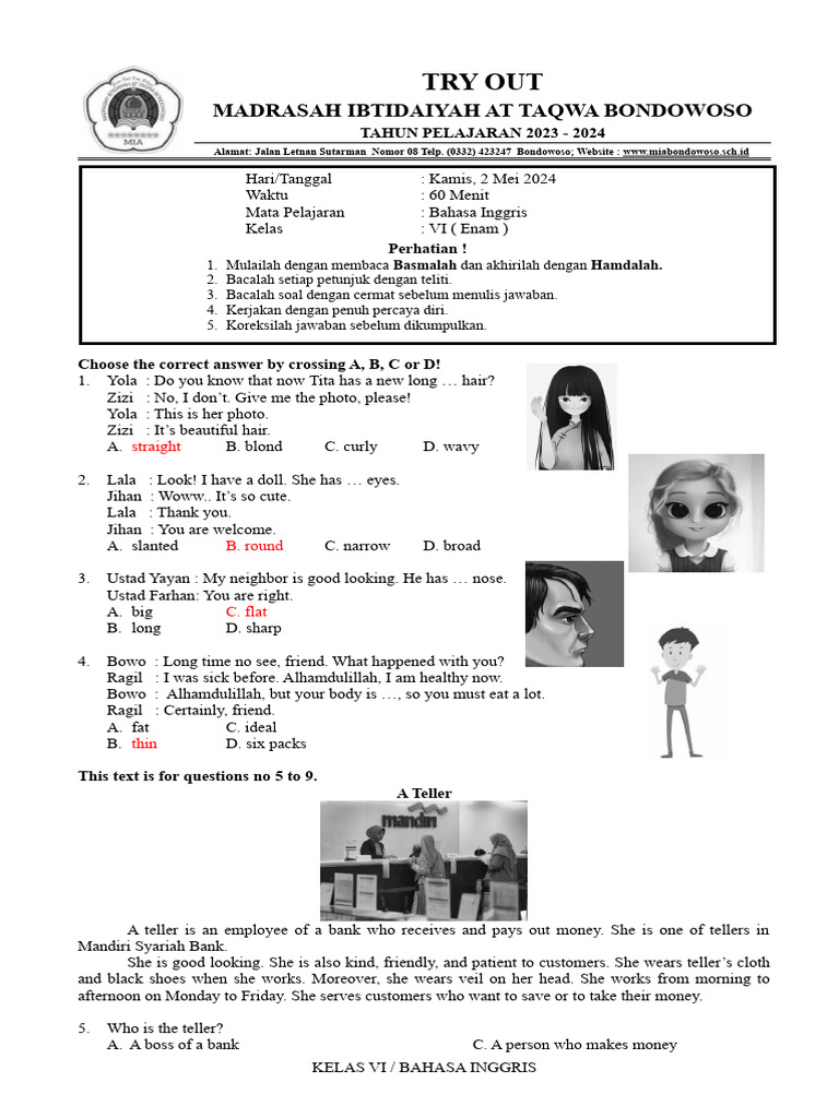Try out 2 Bahasa Inggris | PDF